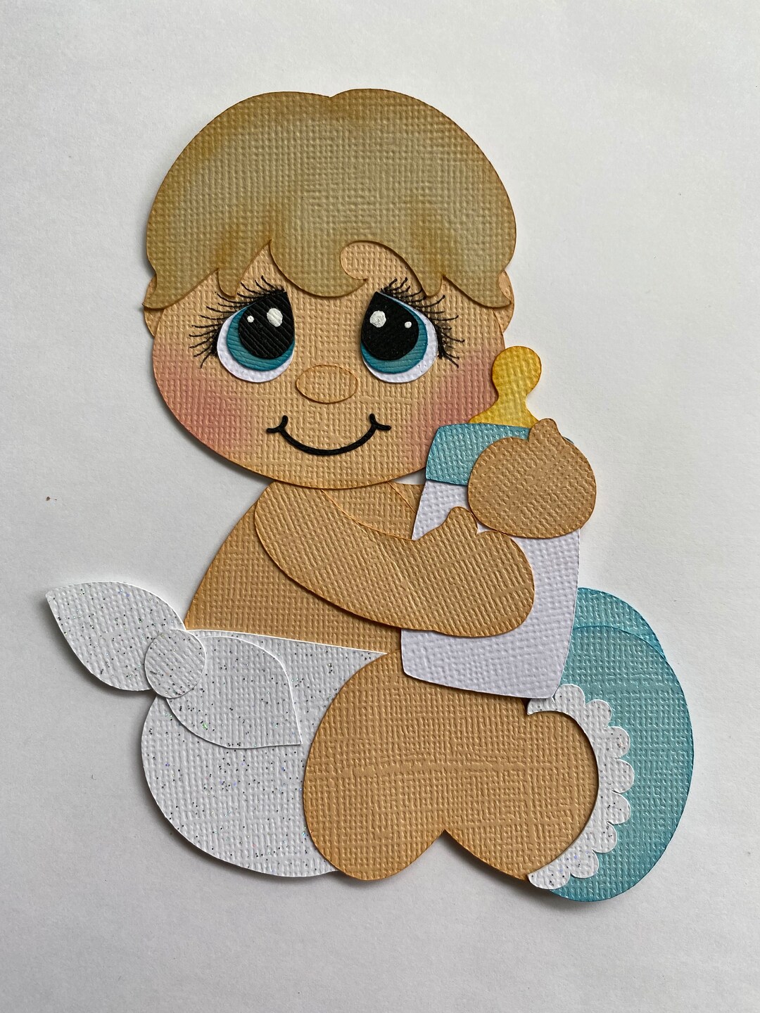 Baby Boy in Diaper Paper Piecing Scrapbook Die Cut Embellishment - Etsy