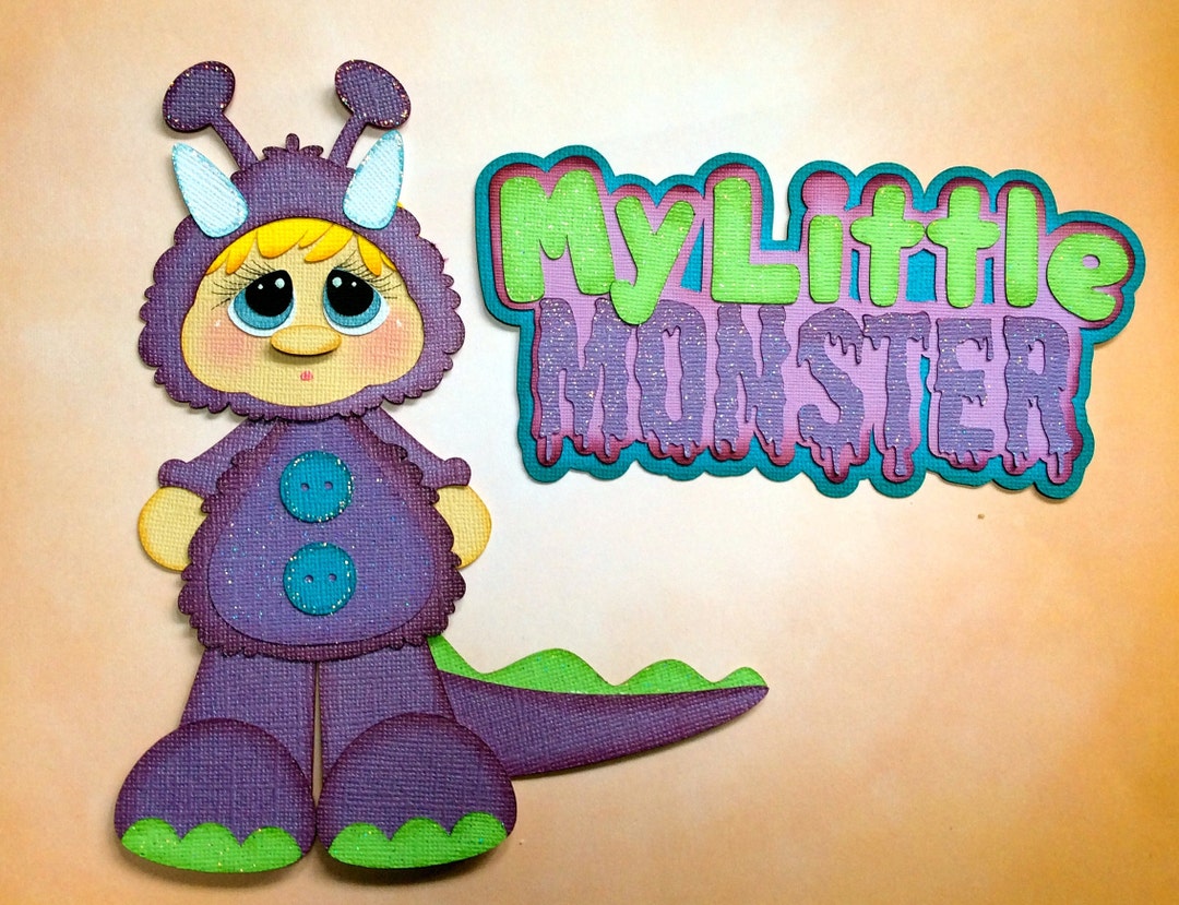 My Little Monster Paper Piecing Die Cut Scrapbook - Etsy