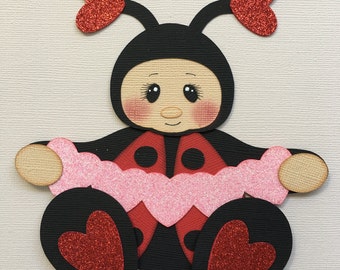 Child Dressed as Ladybug Paper Piecing Die Cut Scrapbook Embellishment ...