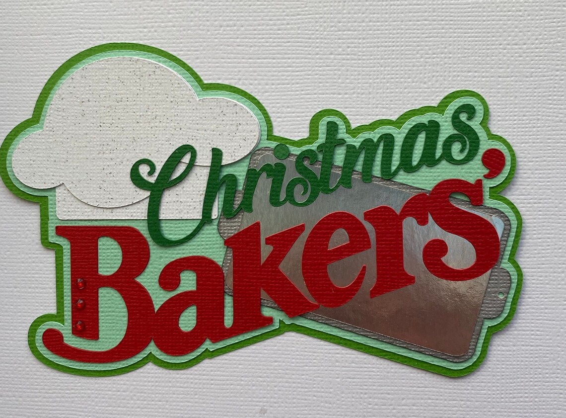 Christmas Bakers Paper Piecing Die Cut Scrapbook Embellishment Title - Etsy