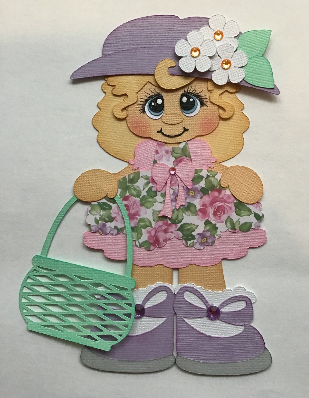 Easter Girl Paper Piecing Die Cut Scrapbook Embellishment - Etsy