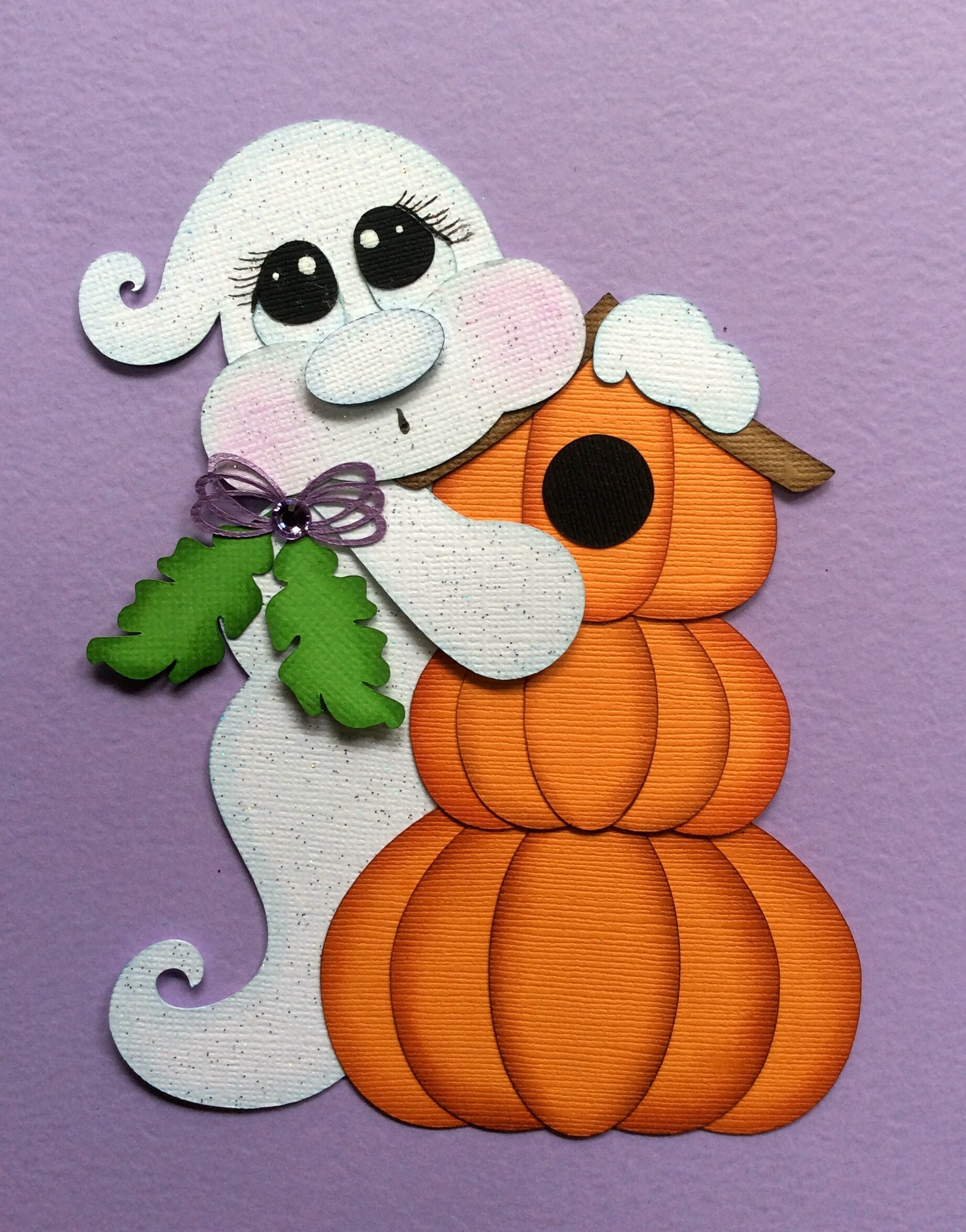 Fall Ghost Paper Piecing Die Cut Scrapbook Embellishment Piece - Etsy