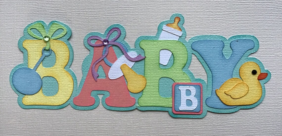 Baby Paper Piecing Die Cut Scrapbook Embellishment Title - Etsy