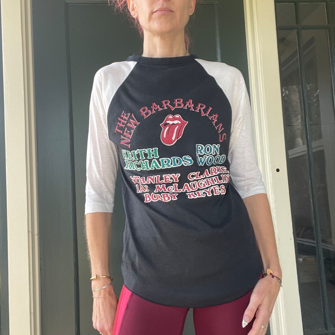 Vintage 70s Rare Collectible New Barbarians Rolling Stones Raglan Tour ...
