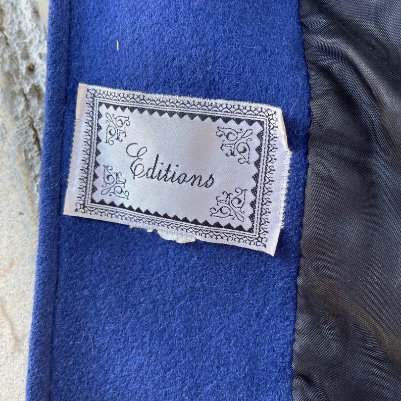 Vintage 80s Cobalt Blue Long Overcoat Winter Maxi Size Medium Large - Etsy