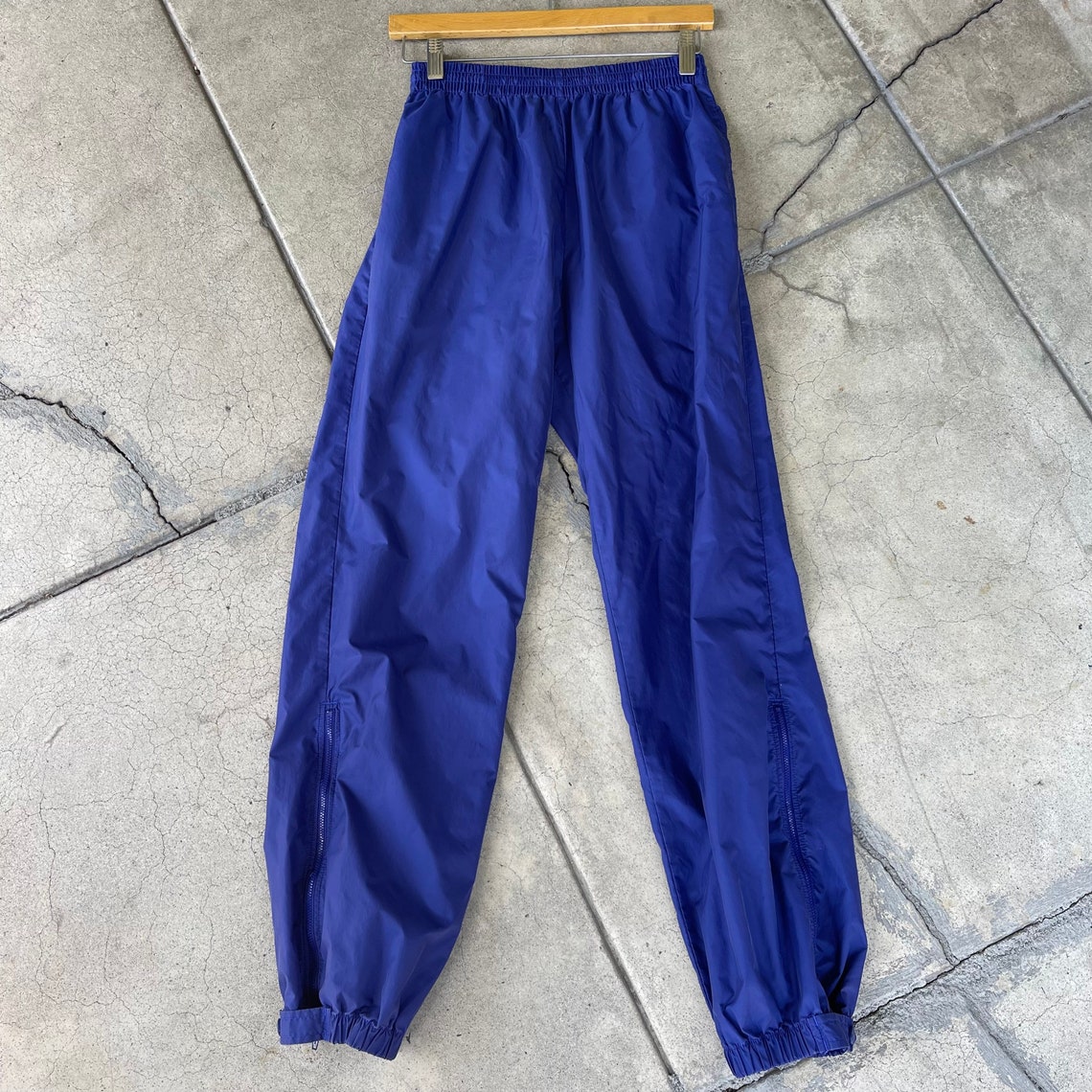 Vintage 90s Colombia Cobalt Blue Track Pants Joggers Nylon Workout Size ...