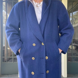 Vintage 80s Cobalt Blue Long Overcoat Winter Maxi Size Medium Large - Etsy