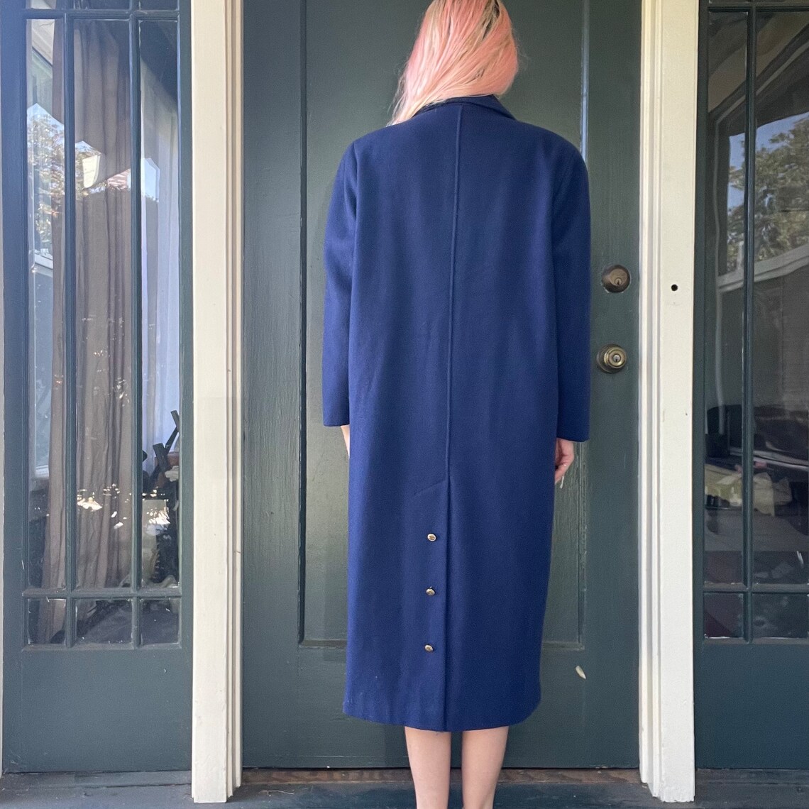 Vintage 80s Cobalt Blue Long Overcoat Winter Maxi Size Medium Large - Etsy