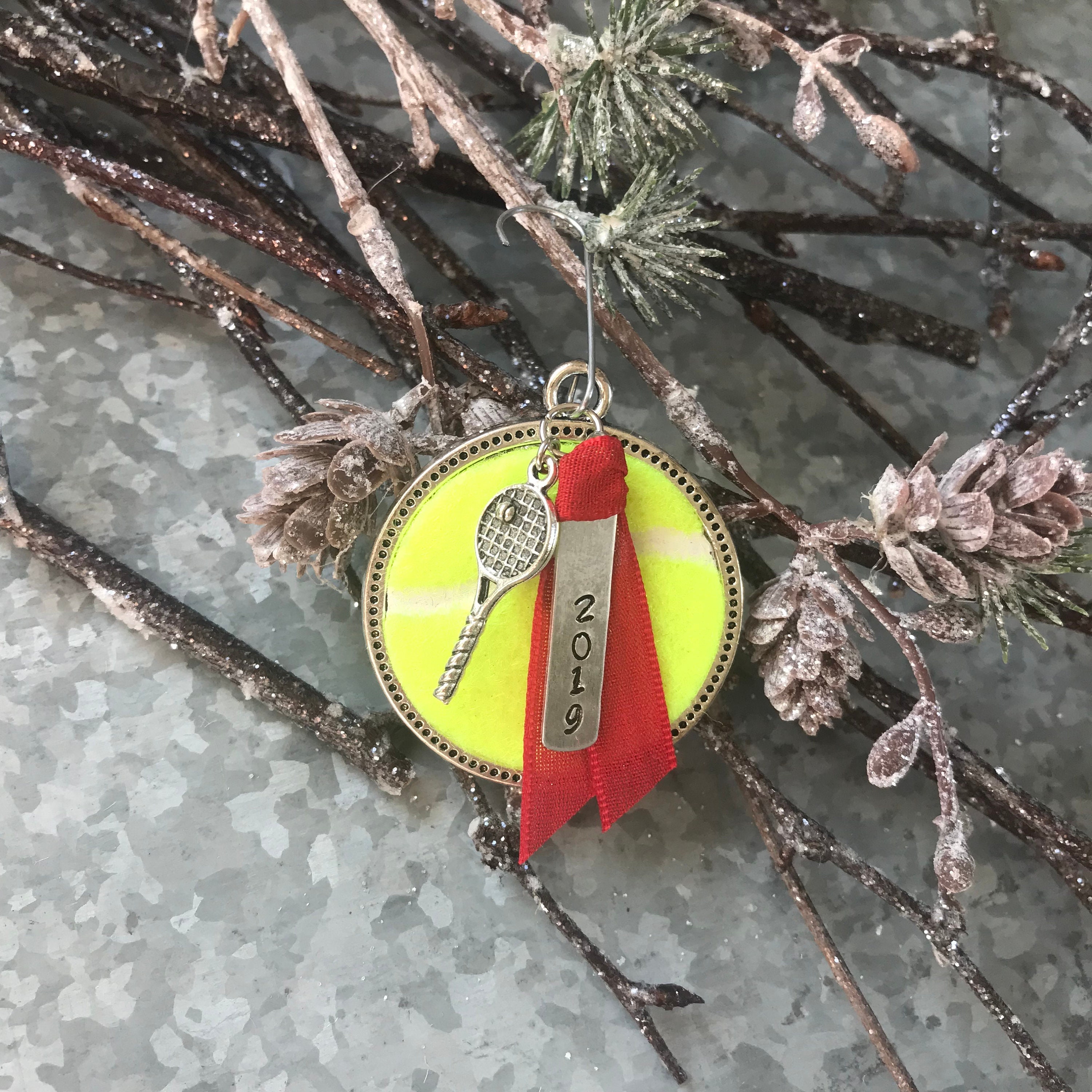 Tennis Ball Christmas Tree Ornament Tennis Racket Tennis | Etsy