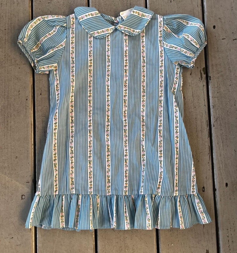 70s/80s Winnie the Pooh Sears Floral Drop Waist Dress - Etsy