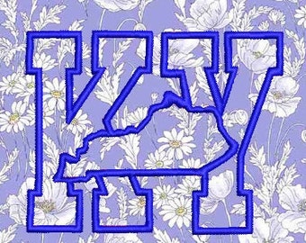 Large State of Kentucky Applique Machine Embroidery Design 3 Sizes - Etsy
