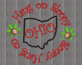 Buckeye State Ohio Machine Embroidery Design Embroidery - Etsy