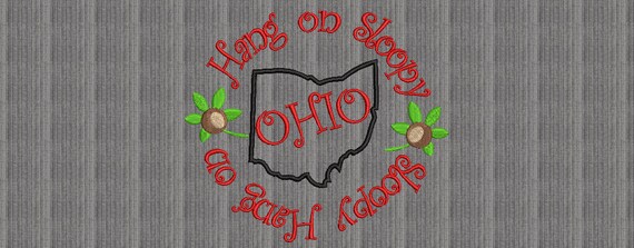 Ohio Applique Machine Embroidery Design - Etsy
