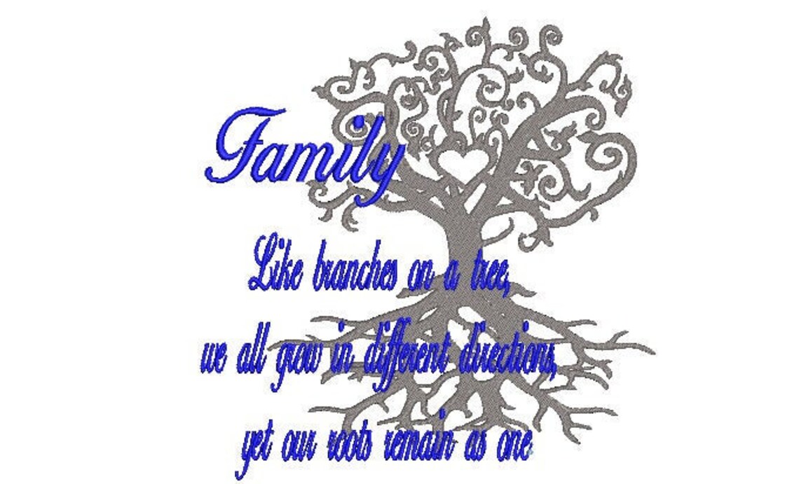 Family Tree Machine Embroidery Design - Etsy