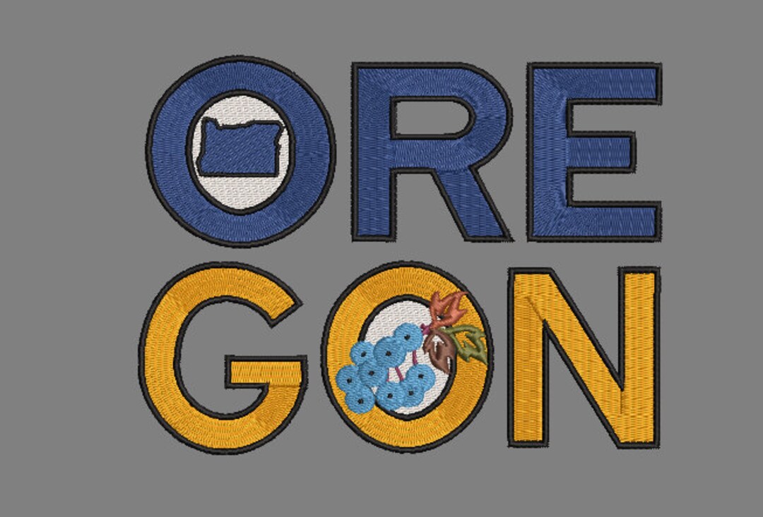 Oregon Machine Embroidery Design - Etsy