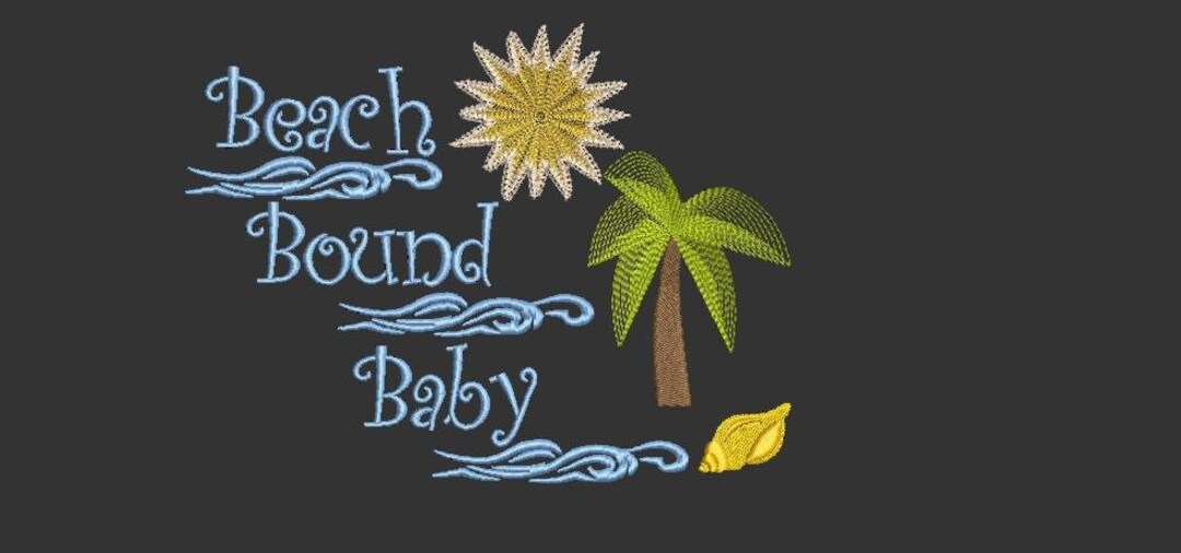 Beach Scene Machine Embroidery Design - Etsy