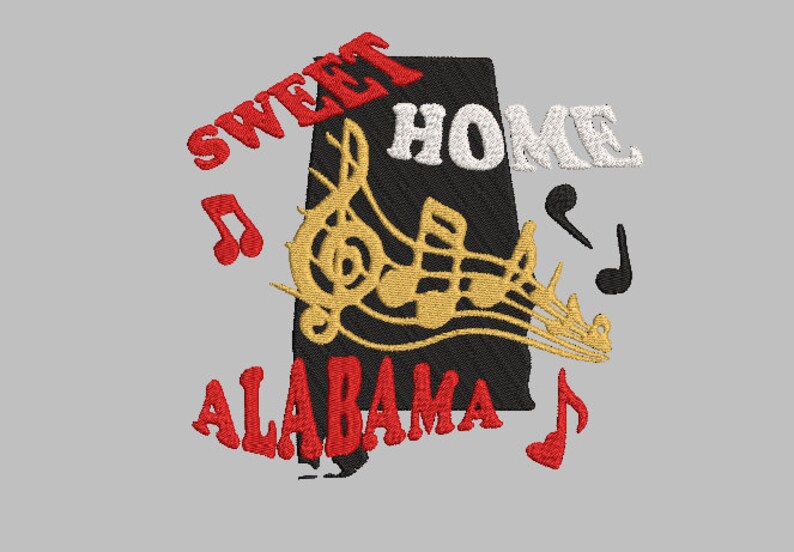 Alabama Machine Embroidery Design - Etsy
