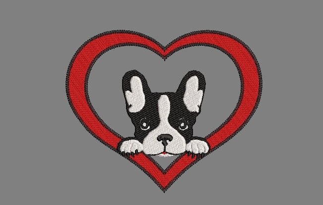Boston Terrier Machine Embroidery Design-5 Sizes - Etsy