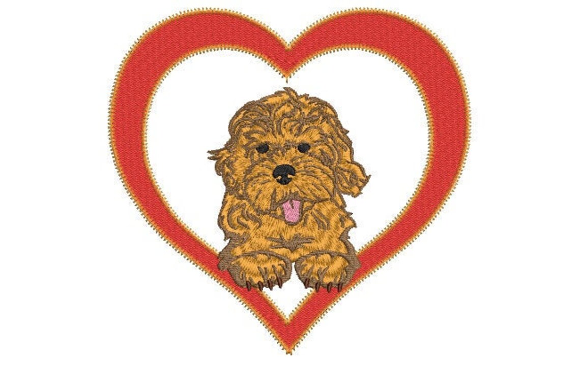 Labradoodle Machine Embroidery Design-4 Sizes - Etsy