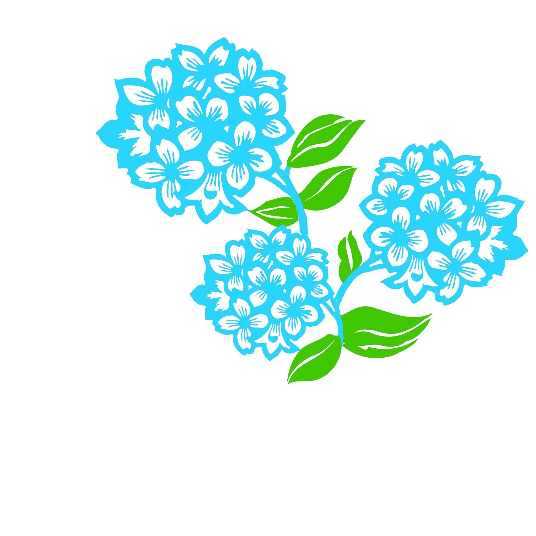 Hydrangea SVG Cut Design | Etsy