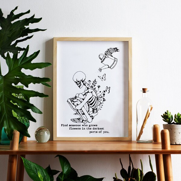 Find Someone Who Grows Flowers In The Darkest Parts Of You Wall Art Etsy