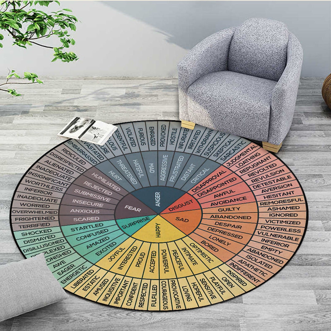 Feelings Wheel Round Rug Social Worker Round Rug Feelings - Etsy