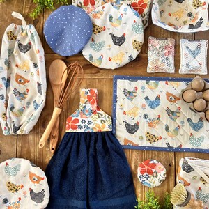 Floral Chicken Casserole Hot Pad, Oversized Quilted Hot Pad, Large ...