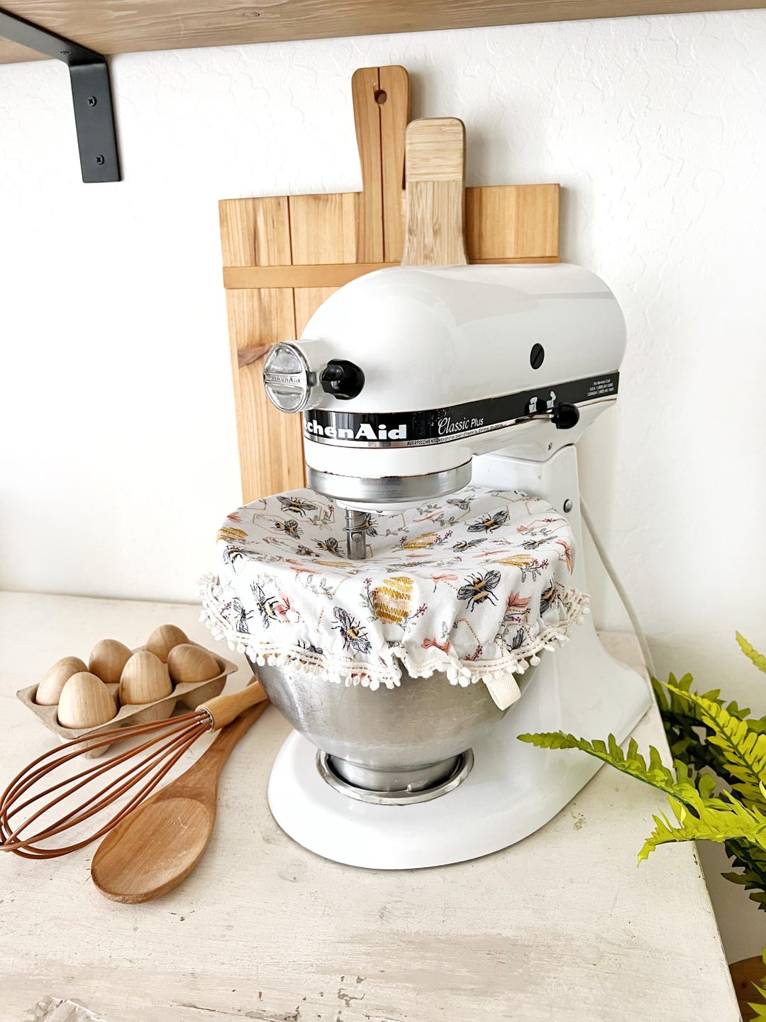 Embroidered Bees Mixer Cover, Kitchenaid Cover, Bowl Cover, Mixer Bowl ...