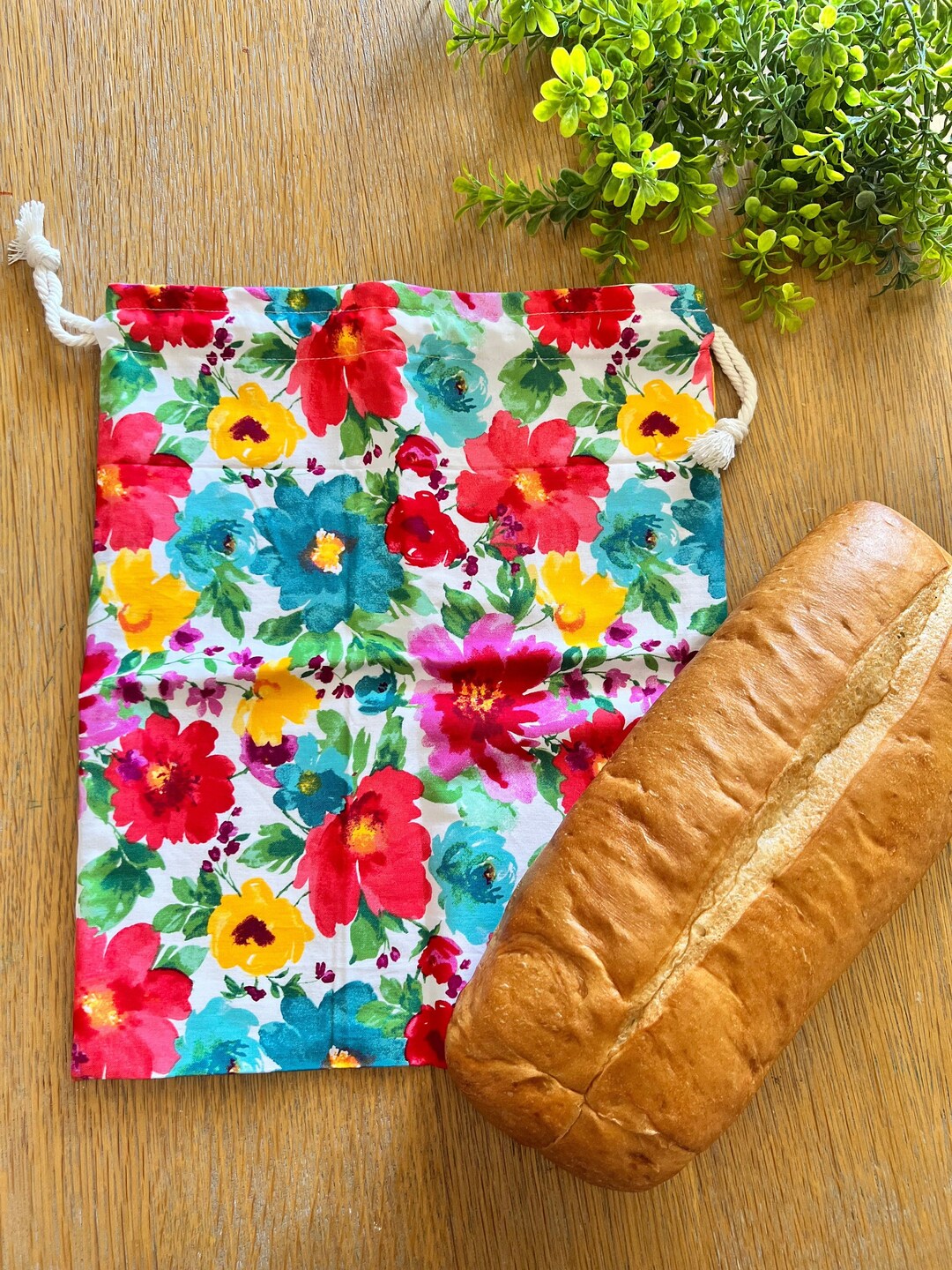 Breezy Blossom Bread Bagzero Waste Food Storage With Drawstring Closure ...
