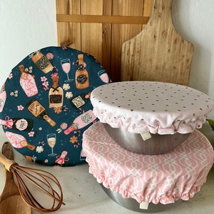 Champagne Bowl Cover Set, Reusable Bowl Covers, Fabric Bowl Cover ...