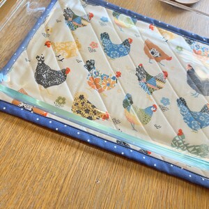 Floral Chicken Casserole Hot Pad, Oversized Quilted Hot Pad, Large ...