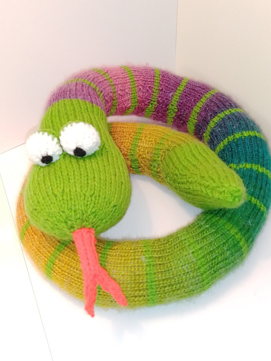 Swirly the Hand Knitted Snake - Etsy UK