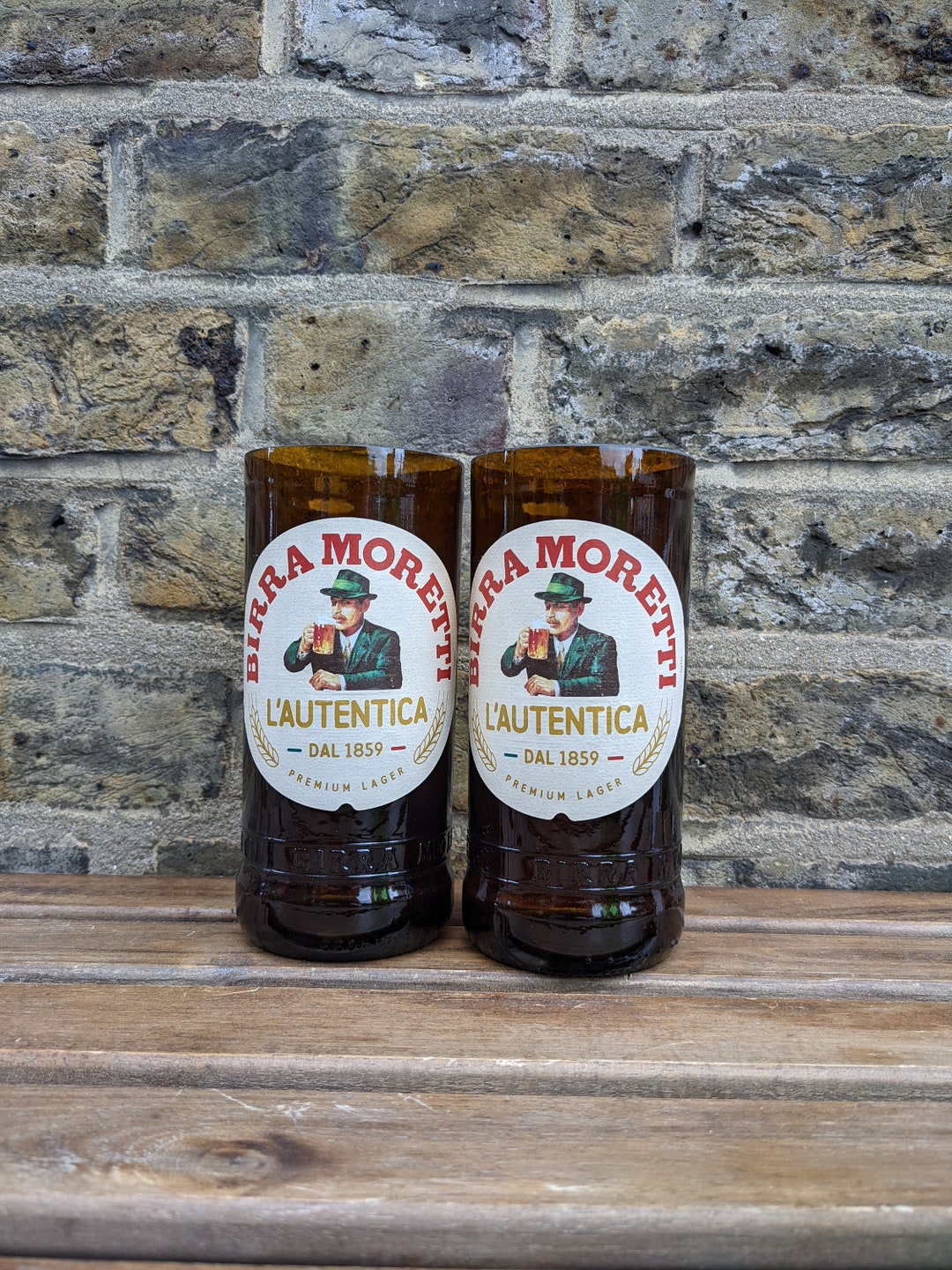 Glass Tumblers Set, Birra Moretti Recycled Beer Bottle Glass Tumblers ...