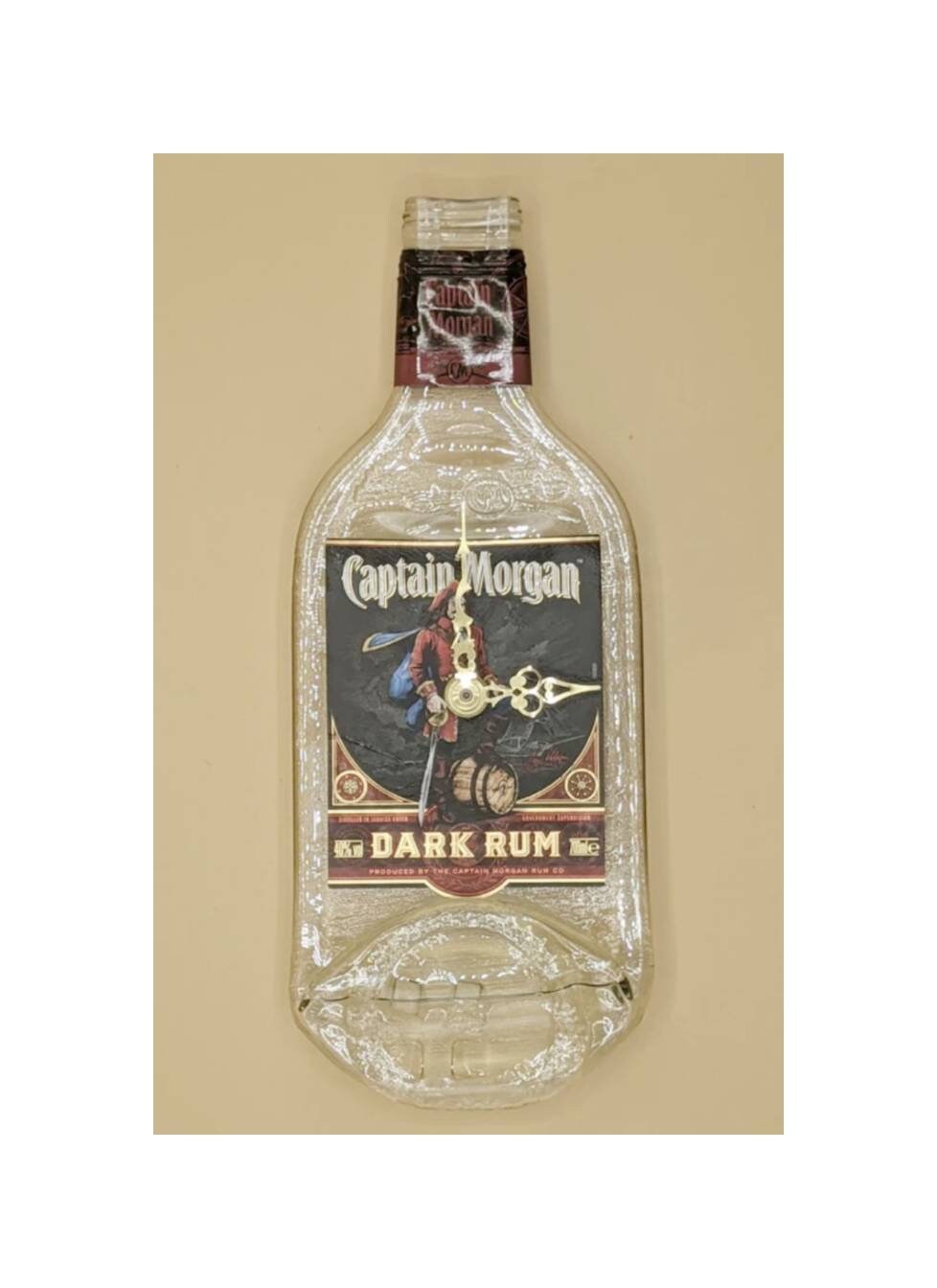 Captain Morgan Rum Flattened Bottle Clock, Christmas Gift for Dad, Wall ...