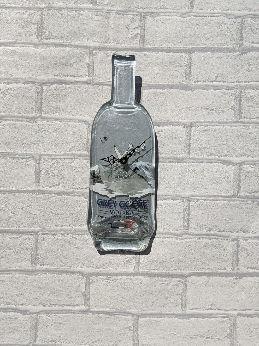 Grey Goose Vodka Bottle Clock, Flattened Bottle Clock, Vodka Bottle ...