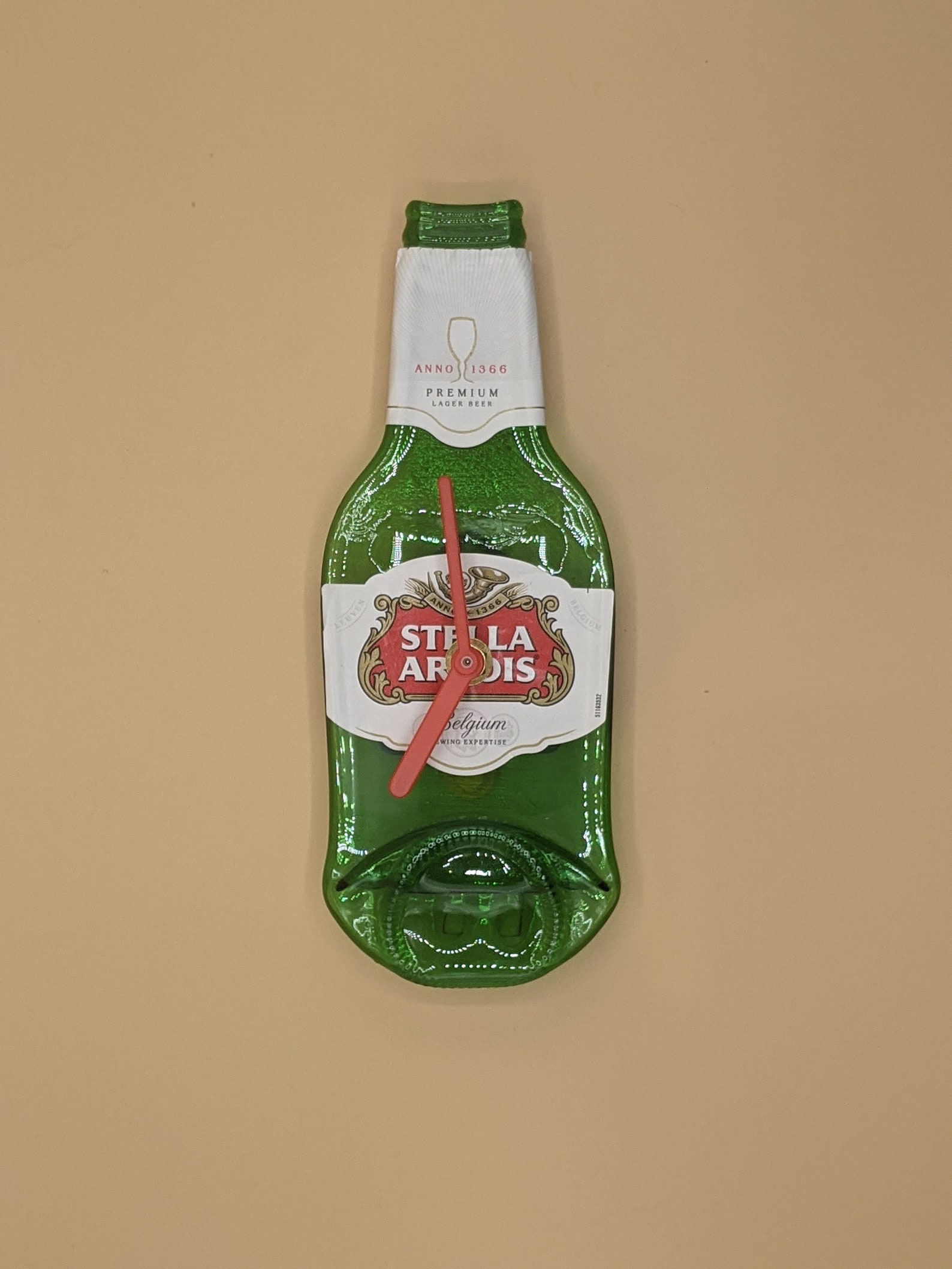 Stella Beer Bottle Clock, Flattened Bottle Wall Clock, Christmas ...