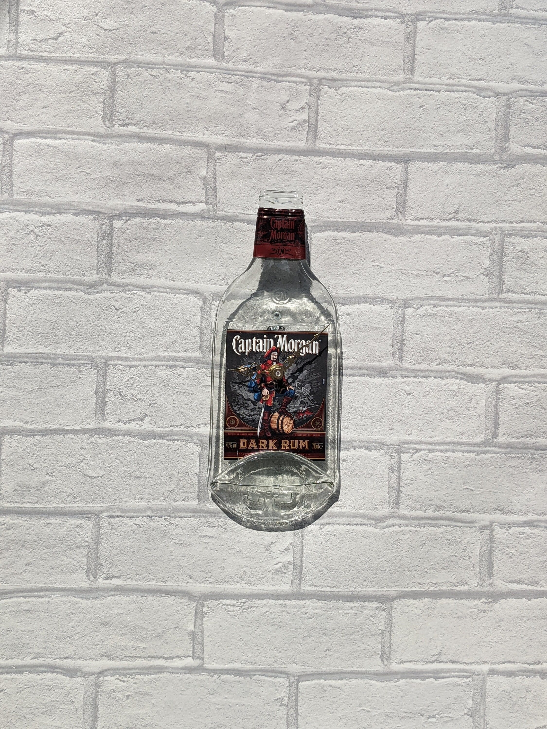 Captain Morgan Rum Flattened Bottle Clock, Christmas Gift for Dad, Wall ...