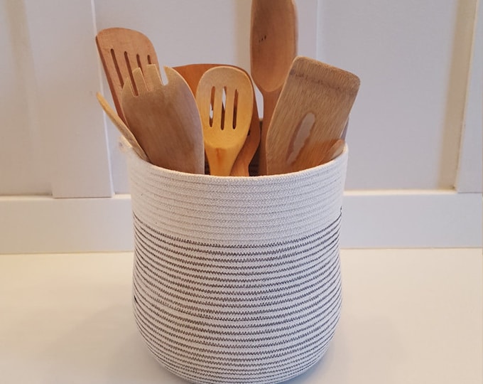 Tall Rope Pot in Your Color Choice - Etsy