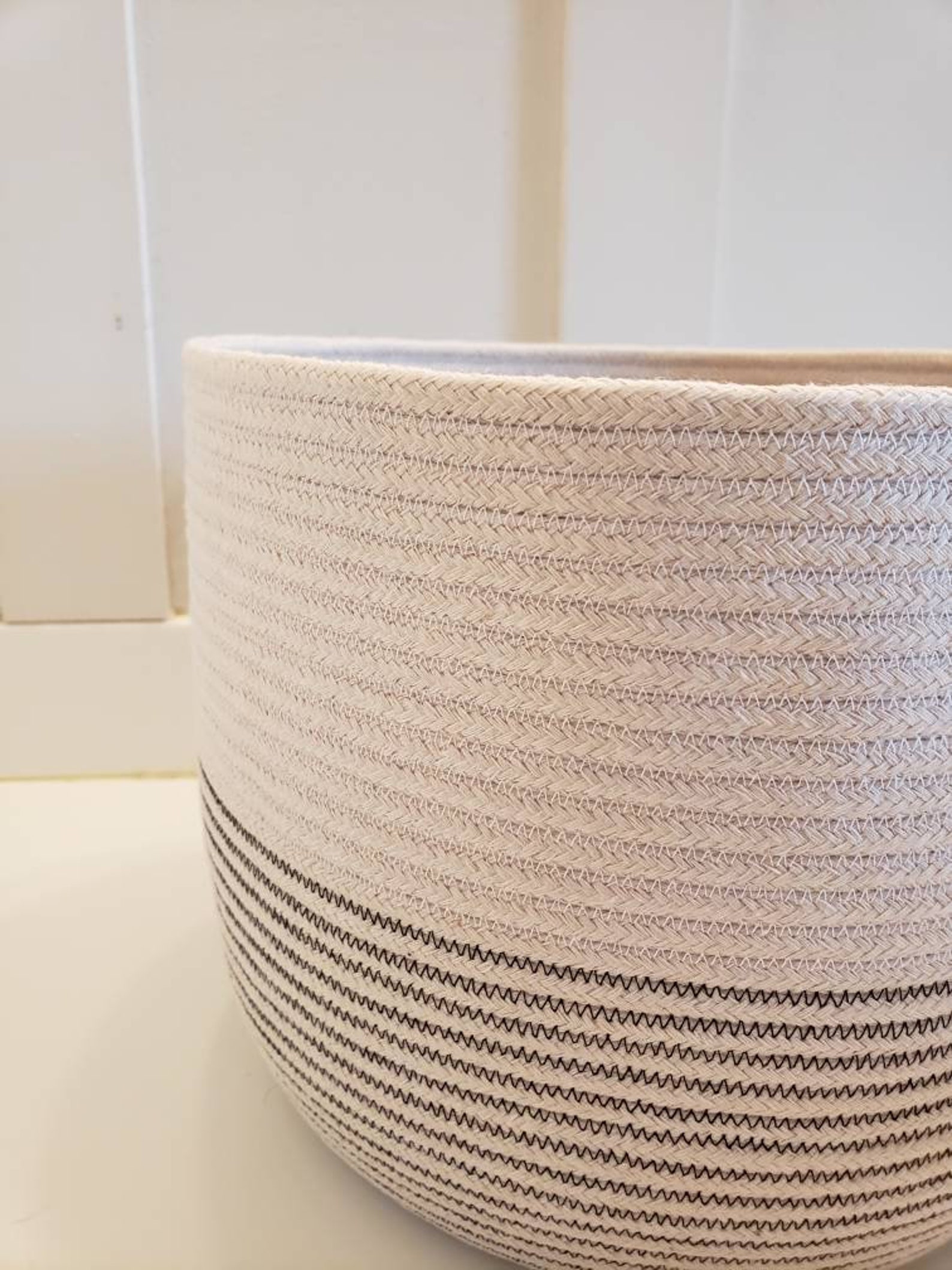 Made to Order Large Color Blocked Rope Pot | Etsy