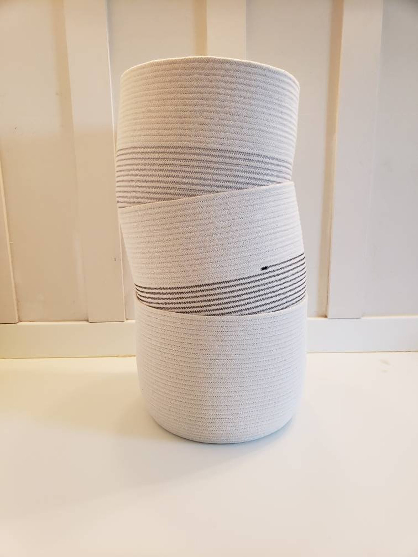 Made to Order Large Color Blocked Rope Pot - Etsy