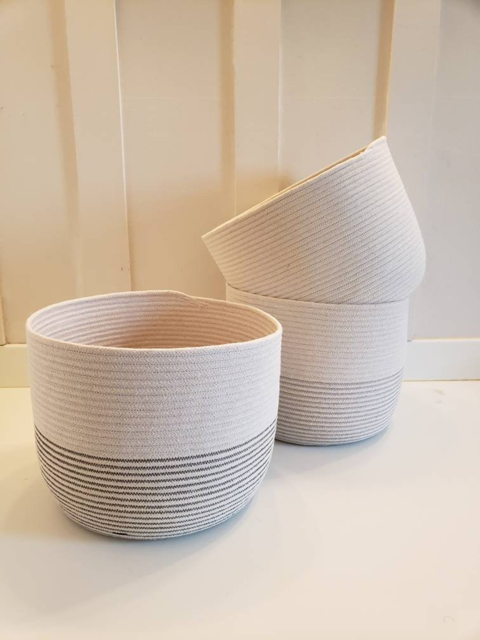 Made to Order Large Color Blocked Rope Pot - Etsy