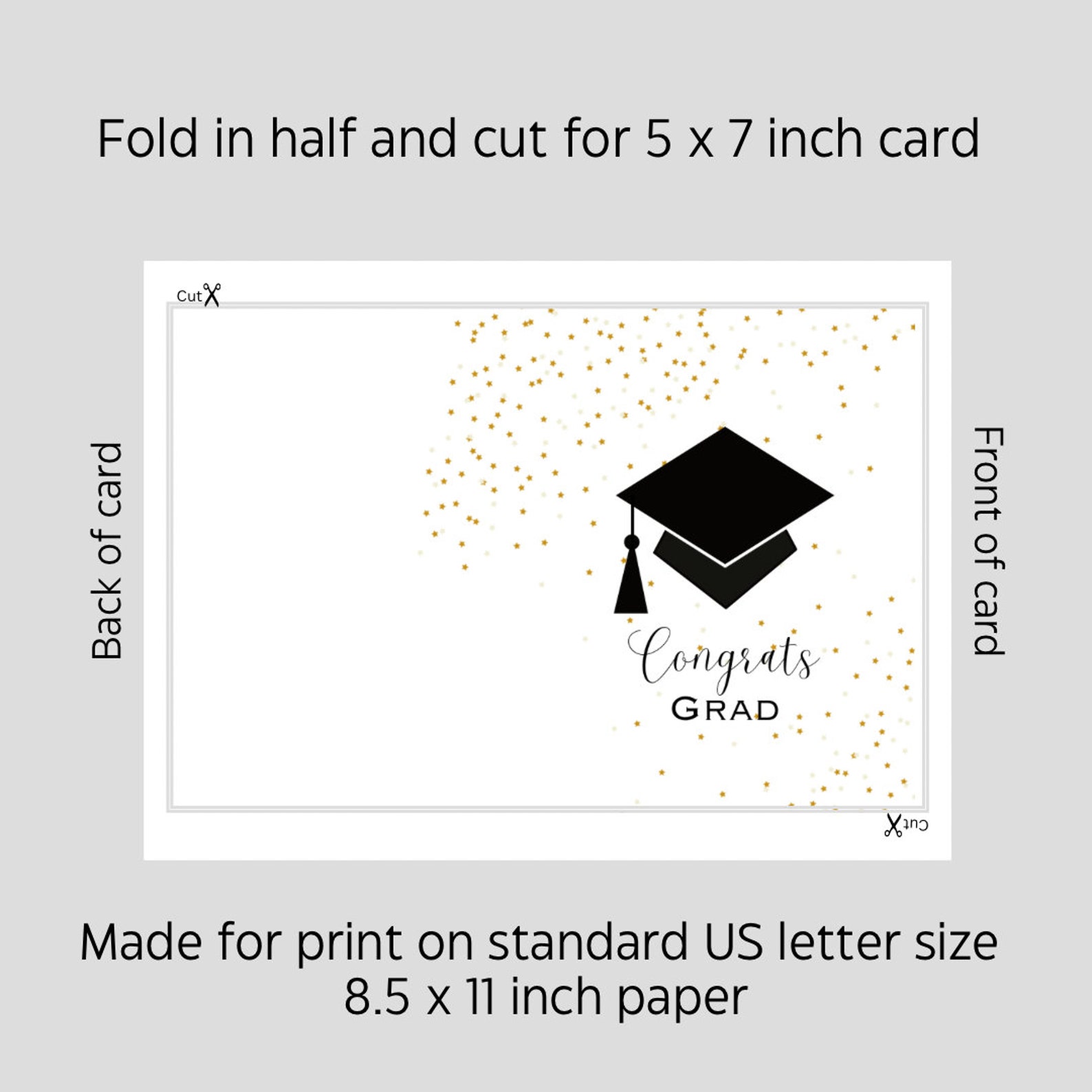 Printable Graduation Greeting Card Downloadable Pdf - Etsy