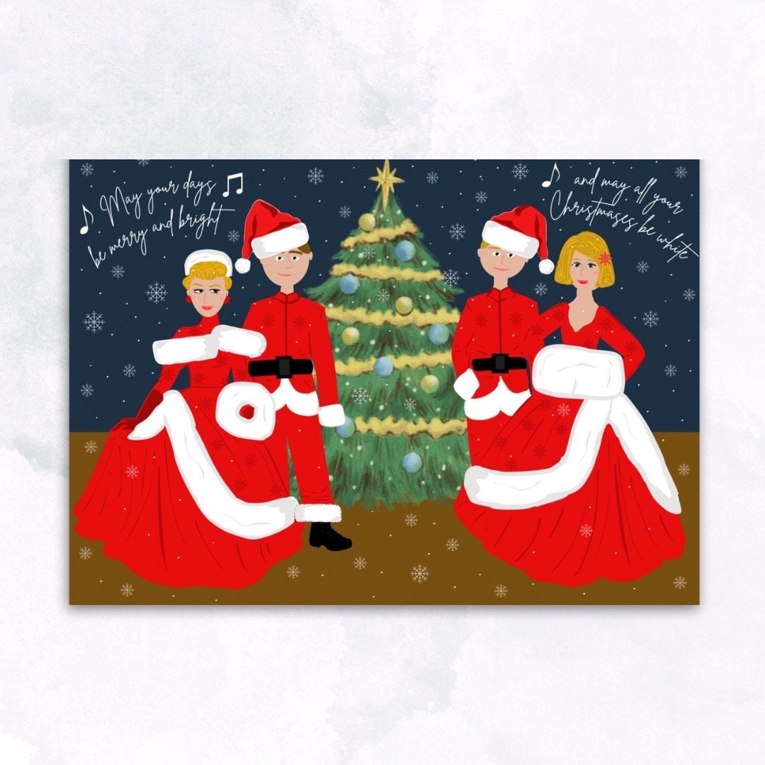 Printable White Christmas Holiday Card - Etsy