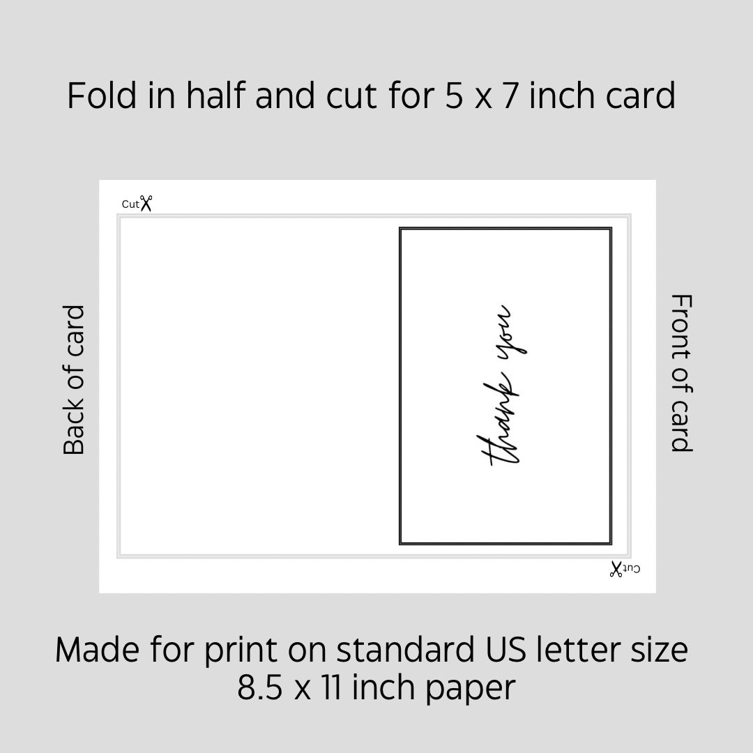 Printable Thank You Cards, Digital Download - Etsy