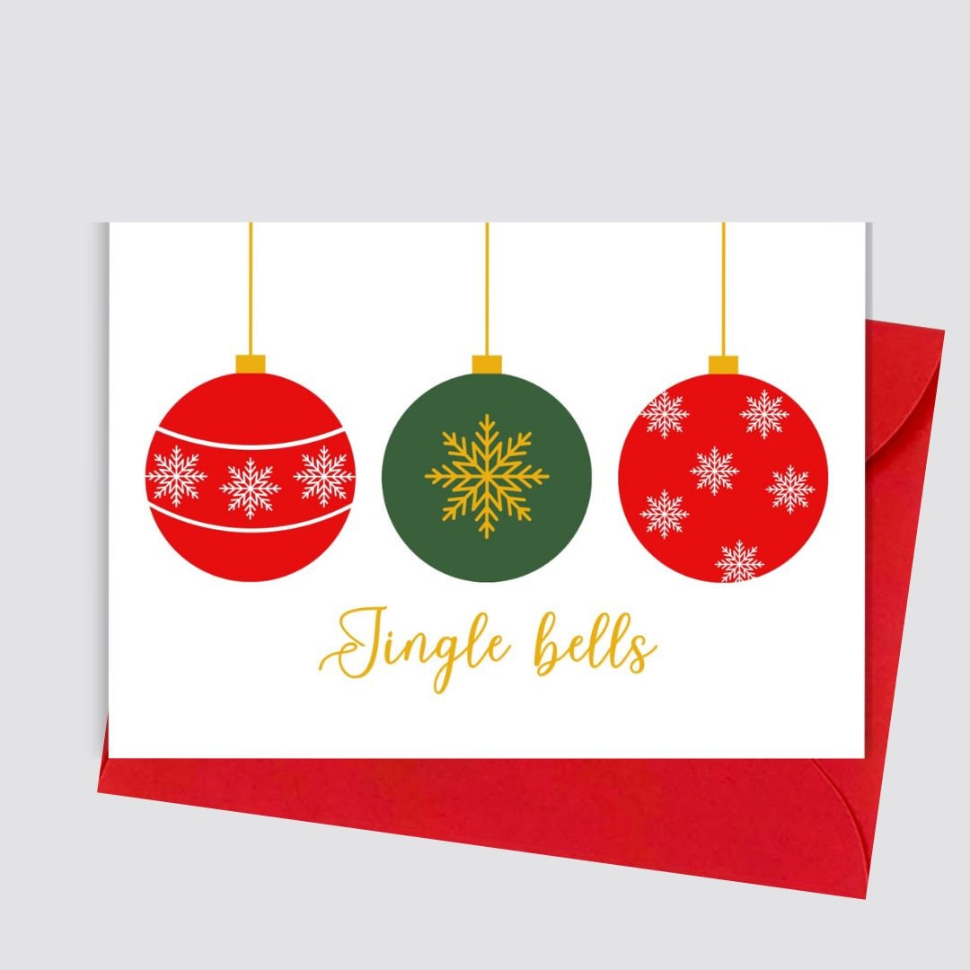 Printable Jingle Bells Christmas Card Red and Green Holiday Card - Etsy