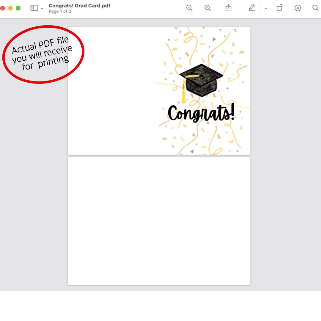 Printable Graduation Card, Digital Download - Etsy