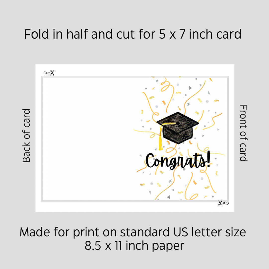 Printable Graduation Card, Digital Download - Etsy