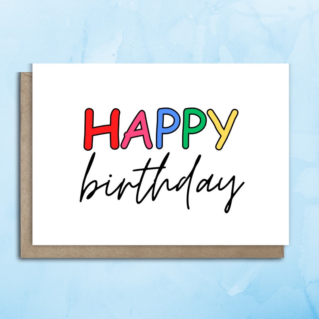 Printable Happy Birthday Card, Digital Download - Etsy