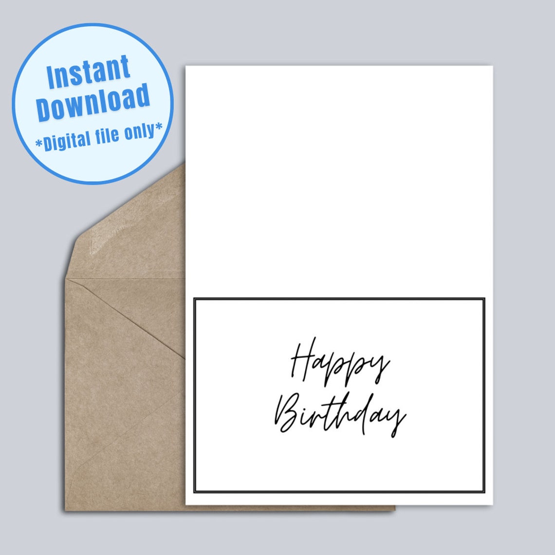 Printable Happy Birthday Card, Blank Birthday Card, Digital Download - Etsy