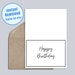 Printable Happy Birthday Card, Blank Birthday Card, Digital Download - Etsy